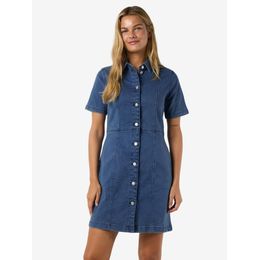 Jeanskleid Noisy may "NMNISA S/S SLIM DENIM DRESS VI534MB NOOS", Damen, Gr. L, N-Gr, blau (medium blau denim), Denim/Jeans, Obermaterial: 69% Baumwolle, 29% Polyester, 2% Elasthan, unifarben, Kleider Jeanskleid