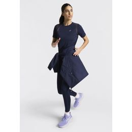 asics Damen Lauftights "ROAD HIGH WAIST TIGHT", blau, Gr. L, Obermaterial: 78% Polyester, 22% Elasthan, Hosen, Schnelltrocknend, Atmungsaktiv,