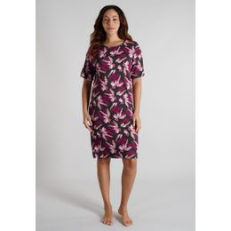 Tom Tailor Damen Nachthemd, Gr. 42rot, dunkel, allover, Single Jersey, Obermaterial: 95% Viskose, 5% Elasthan, Kleider, atmungsaktiv, Viskosemix