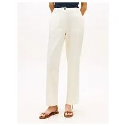 Chinohose Tommy Hilfiger "CO GMD SLIM STRAIGHT CHINO", Damen, Gr. 34, N-Gr, calico, Web, Obermaterial: 65% Baumwolle, 33% Lyocell, 2% Elasthan, unifarben, straight fit lang, Hosen Chinohose, mit mittlerer Leibh&ouml;he