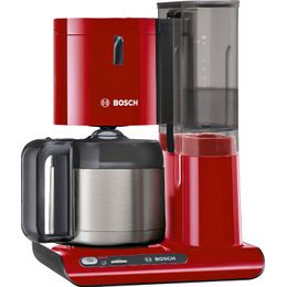 Bosch Filterkaffeemaschine "Styline TKA8A053, Aroma Sensor, Edelstahl-Thermokanne 1,1 L", rot (deep rot, anthrazit), 1,1 l, 12, Kaffeemaschinen, f&uuml;r 8-12 Tassen, Abschaltautomatik, Entkalkungssystem, schwarz, Filterkaffeemaschine