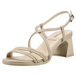 Riemchensandale Nero Giardini "Nero Giardini Sandalen Leder", Damen, Gr. 40, beige, Leder, Schuhe Riemchensandale