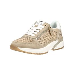 Sneaker Mustang Shoes "Mustang Shoes Sneaker Lederimitat/Textil", Herren, Gr. 37, beige, Lederimitat, Textil, Schuhe Sneaker