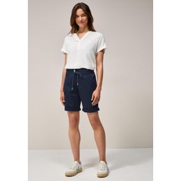 Cecil Damen Shorts, blau, Gr. 34, unifarben, Web, Obermaterial: 98% Baumwolle, 2% Elasthan; Band: 100% Polyester, Hosen, Middle Waist