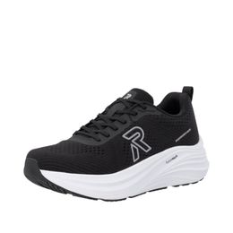 RIEKER SPORT Damen Plateausneaker, Gr. 38, schwarz-wei&szlig;, Textil, unifarben, Schuhe, Freizeitschuh, Halbschuh, Schn&uuml;rer mit leichter Laufsohle