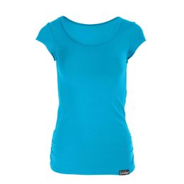 T-Shirt WINSHAPE "WTR4", Damen, Gr. XL, blau (t&uuml;rkis), 90% Baumwolle, 10% Elasthan, Rundhals, Shirts T-Shirt, kurzarm