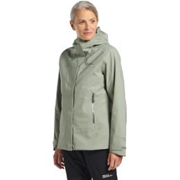 Outdoorjacke Jack Wolfskin "KAMMWEG 2L JKT W", Damen, Gr. L (42/44), gr&uuml;n (mint, leaf), Obermaterial: 100% Polyester. Futter: 100% Polyester. Futter 2: 86% Polyamid, 14% sonstige Fasern, Jacken Outdoorjacke