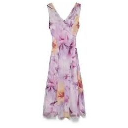 V&eacute;ro Moda Maxikleid VERO MODA "VMSADIE SL CUTLINE ANKLE DRESS EXP", Damen, Gr. M, N-Gr, pink lavender aop:orchid aop, Web, Obermaterial: 100% Polyester, bedruckt, kn&ouml;chellang, V-Ausschnitt, Kleider Maxikleid, Polyester