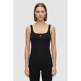 Tanktop HUGO UNDERWEAR "Signature", Damen, Gr. L, schwarz, Obermaterial: 90% Modal, 10% Elasthan, Basic, slim fit, tiefer Rundhals, Tops Tanktop