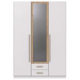 Kleiderschrank wimex "Marburg erh&auml;ltlich in den Breiten 135cm & 180cm", wei&szlig;, abgesetzt artisan eiche nachbildung, B:135cm H:199cm T:58cm, Holzwerkstoff, Schr&auml;nke, Kleiderschrank, inkl. Spiegel und zwei Schubladen