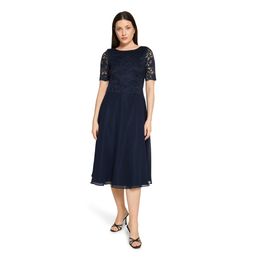 Cocktailkleid Vera Mont "Damen mit Spitze", Damen, Gr. 50, Normalgr&ouml;&szlig;en, blau (night sky), Obermaterial: 100% Polyester; Futter: 100% Polyester, ausgestellt kurz, Rundhals, Kleider, Spitze, Topseller