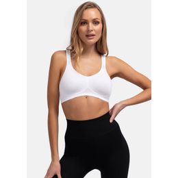 Sport-BH Dorina "FLEX", Damen, Gr. 75, Cup B, wei&szlig;, Obermaterial: 75% Polyamid, 15% Polyester, 10% Elasthan, unifarben, bequem, BHs Sport-BH, mit atmungsaktiven Mesh-Tr&auml;gern