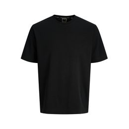 Jack & Jones PlusSize T-Shirt "JCOFUSION BADGE TEE SS CREW NECK PLS", Jungen, Gr. 5XL, schwarz, Jersey, Obermaterial: 58% Polyester, 42% Baumwolle, JACK & JONES PLUSSIZE, unifarben, regular fit normal, Rundhals, Shirts T-Shirt