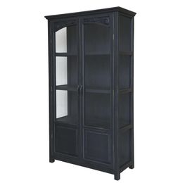 Chic Antique Vitrinenschrank mit Glast&uuml;ren und Regalb&ouml;den H170/L97/B41 cm skandinavische Deko Online Shop