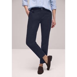 Street One Damen Chinohosetiefblau, Gr. 38, unifarben, Web, 97% Baumwolle, 3% Elasthan, Hosen, soft