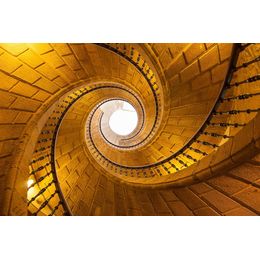 Fototapete papermoon "Dreifache Wendeltreppe", bunt, B:3,5m L:2,6m, Vlies, Tapeten