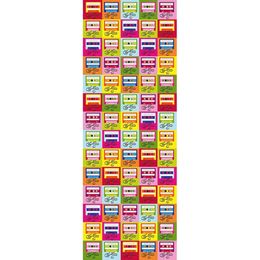 Fototapete ARCHITECTS PAPER "Good Vibes", bunt, B:1m L:2,8m, Vlies, Tapeten, Grafik Tapete Retro Bunt Kassetten Panel 1,00m x 2,80m