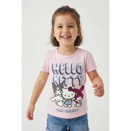 Kurzarmshirt name it "NMFFIRA HELLOK SS TOP NOOS SKY", M&auml;dchen, Gr. 110, pirouette, Jersey, Obermaterial: 95% Baumwolle, 5% Elasthan, bedruckt, normal, Rundhals, Shirts, Baumwollmischung, Hello Kitty Druck