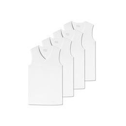 Schiesser Herren Unterhemd "T-Shirt 4er Pack", Gr. L, wei&szlig;, Obermaterial: 95% Baumwolle CO. 5% Elasthan EL., Unterhemden