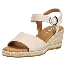 Keilsandalette Gabor COMFORT "Gabor Comfort Sandalen Leder", Damen, Gr. 41, beige, Leder, Schuhe
