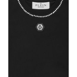 Philipp Plein Damen T-Shirt "Verziert", schwarz, Gr. 8, Obermaterial: 100% Baumwolle, Shirts