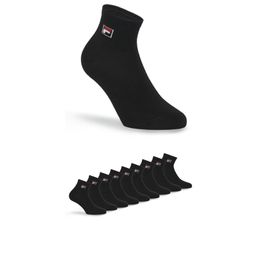 Fila Damen Kurzsocken "UNISEX QUARTER PLAIN SOCKS", Gr. 35, schwarz, Baumwollmischung, unifarben, Socken, mit Logo-Schriftzug