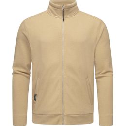 Sweatjacke Ragwear "Carlow", Damen, Gr. M (50), beige (sand), Material: 50% Baumwolle, 50% Polyester, gerade h&uuml;ftbedeckend, hoch geschlossener Ausschnitt, &Auml;rmel ohne &Auml;rmelschlitz Umschlagbund, Sweatjacken Sweatjacke, l&auml;ssige Herren Kapuzenjacke mit Stehkragen