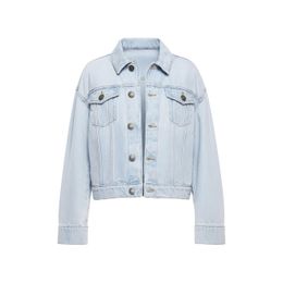 Jeansjacke Urban Classics "Urban Classics Ladies 80&lsquo;s Oversized Denim Jacket", Damen, Gr. S, new light blau washed, 100% Baumwolle, unifarben, normal, amerikanischer Ausschnitt, Jacken Jeansjacke