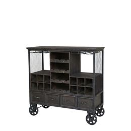 Chic Antique Barwagen Landhaus 94 x 37 x 91 cm dunkel natur skandinavische Deko Online Shop