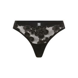HUGO UNDERWEAR Damen String "Bloom Lace", Gr. Lschwarz 001, Webqualit&auml;t, Obermaterial: 93% Polyamid, 7% Elasthan, Unterhosen, aus floraler Spitze mit