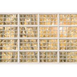Fototapete ARCHITECTS PAPER "Atelier 47 Brick of Glass 1", bunt (wei&szlig;, hellorange, dunkelbraun), B:4m L:2,7m, Vlies, Tapeten, Vlies, Wand, Schr&auml;ge, Decke