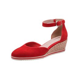Tamaris Damen Keilsandalette "Tamaris Sandalen Leder", Gr. 38rot, Leder, Schuhe