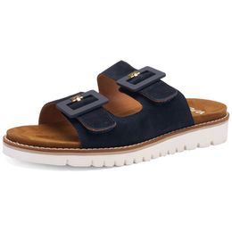 Pantolette Ara "KENT", Damen, Gr. 43, dunkelblau, Ziegenveloursleder, unifarben, Schuhe Pantolette, Schlupfschuh, Hausschuh, Bequemschuh in Komfortweite G (= weit)