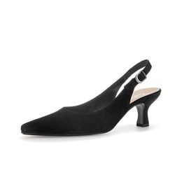 Slingpumps Gabor "Slingpumps", Damen, Gr. 37,5, schwarz, Schuhe Slingpumps