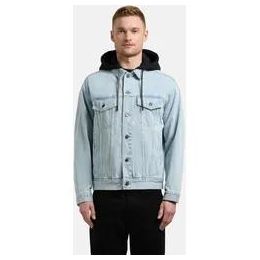 Jeansjacke Khujo "Jokin", Herren, Gr. M (50), hellblau, Obermaterial: 100% Baumwolle. Obermaterial 2: 60% Baumwolle, 40% Polyester, gerade h&uuml;ftbedeckend, hoch geschlossener Ausschnitt, &Auml;rmel mit &Auml;rmelschlitz abgesteppte Kante verstellbar, Jacken Jeansjacke, Herren Denim-Jacke mit Sweat-Kapuze