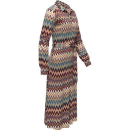 Ragwear Damen Blusenkleid "Plantee Print"sand, Gr. XS, Jersey, Material: 95% Viskose, 5% Elasthan, Kleider, Modisches Damenkleid mit Tailleng&uuml;rtel