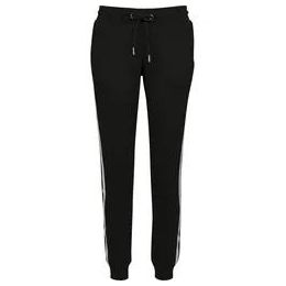 Jogginghose Urban Classics "Urban Classics Damen Ladies College Contrast Sweatpants", Damen, Gr. S, US-Gr&ouml;&szlig;en, schwarz, wei&szlig;, 63% Baumwolle, 37% Polyester, gestreift, normal, Hosen Jogginghose