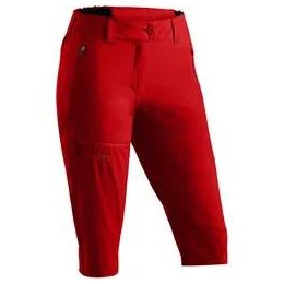 Outdoorhose Maier Sports "Lulaka Capri Loop", Damen, Gr. 50, Normalgr&ouml;&szlig;en, feuerrot, 100% Polyester, Hosen Outdoorhose, Damen Wanderhose, elastische Funktionshose mit 3 Taschen, Regular Fit