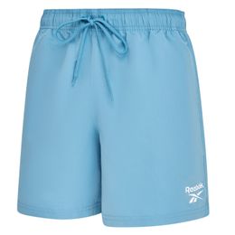 Badeshorts Reebok "Yale", Herren, Gr. M, N-Gr, inverted aqua, Microfaser, Polyester, clean, unifarben, Badehosen Badeshorts, mit Kordelzug und elastischem Bund, mit Logo, basic