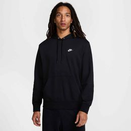 Kapuzensweatshirt Nike Sportswear "Nike Club Men's French Terry Pullover Hoodie", Herren, Gr. L, schwarz, Sweatware, Obermaterial: 80% Baumwolle, 20% Polyester, unifarben, Basic h&uuml;ftbedeckend, Rundhals, angesetztes B&uuml;ndchen, Sweatshirts, mit Kapuze, f&uuml;r Freizeit und Sport, mit K&auml;ngurutasche