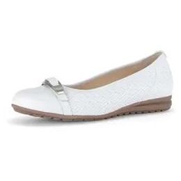 Ballerina Gabor "Eleganter Ballerina", Damen, Gr. 38, wei&szlig;, Schuhe Ballerina
