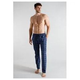 Pyjamahose Tom Tailor, Damen, Gr. 50, N-Gr, blau, dunkel, karo, Popeline, Obermaterial: 100% Baumwolle, Hosen Pyjamahose