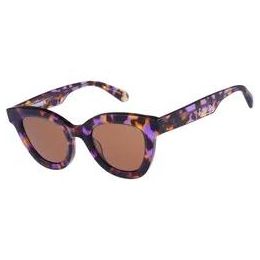 Sonnenbrille Superdry "Modell 996096", Damen, violett havanna, gemustert, leicht durchscheinend, leicht gl&auml;nzend, Sonnenbrillen Sonnenbrille, Form CatEye, Logoschriftzug auf B&uuml;gel, Kunststofffassung