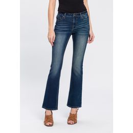 Arizona Damen Bootcut-Jeans "Baby Bootcut", blau, Basic, Gr. 36, Denim/Jeans, Obermaterial: 69% Baumwolle, 29% Polyester, 2% Elasthan, Jeans, leicht
