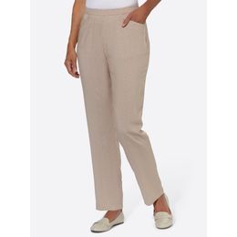 Schlupfhose Classic Basics, Damen, Gr. 54, Normalgr&ouml;&szlig;en, beige (beige, ecru, bedruckt), 100% Viskose, gemustert, mehrfarbig, lang, Hosen Schlupfhose