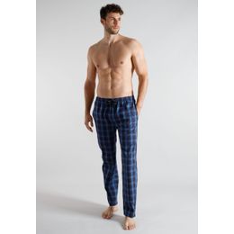 Tom Tailor Herren Pyjamahose, Gr. 48blau, dunkel, karo, Popeline, Obermaterial: 100% Baumwolle, Hosen
