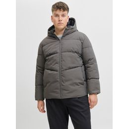 Jack & Jones PlusSize Steppjacke "JJGLOBAL PUFFER JACKET PLS", Herren, Gr. 3XL, castlerock, Web, Obermaterial: 100% Polyester, JACK & JONES PLUSSIZE, unifarben, regular fit normal, Jacken Steppjacke