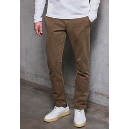 Street One MEN Herren Chinohose, braun, Gr. 31, unifarben, Web, 97% Baumwolle, 3% Elasthan, Hosen, aus Baumwolle mit Stretchanteil