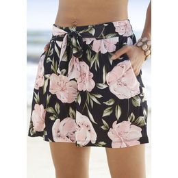 s.Oliver Shorts mehrfarbig Gr. 50 f&uuml;r Damen. Mit Allover-Druck. Gerade