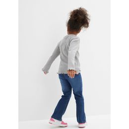 bonprix Kinder Bootcut-Jeans, blau, Gr. 122, unifarben, Obermaterial: 82% Baumwolle, 17% Polyester, 1% Elasthan, Jeans, bequeme Passform mit Gummizug